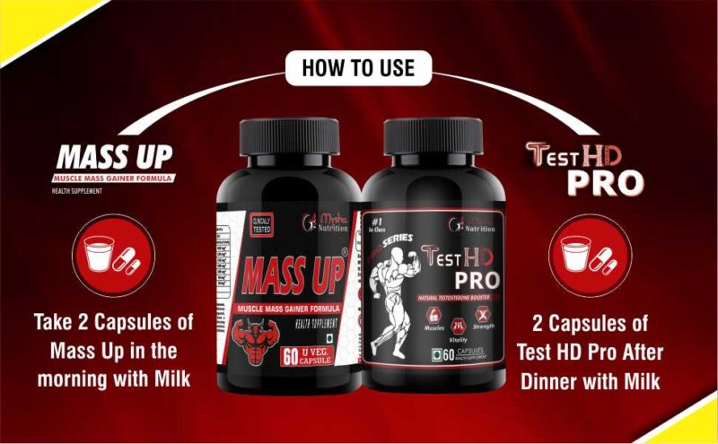 Mass UP | Test HD Pro | Muscle Gainer & Test Booster Combo